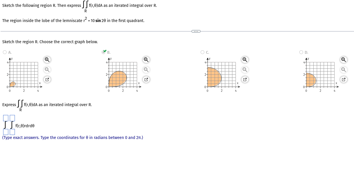Solved Sketch the following region R. Then express | Chegg.com
