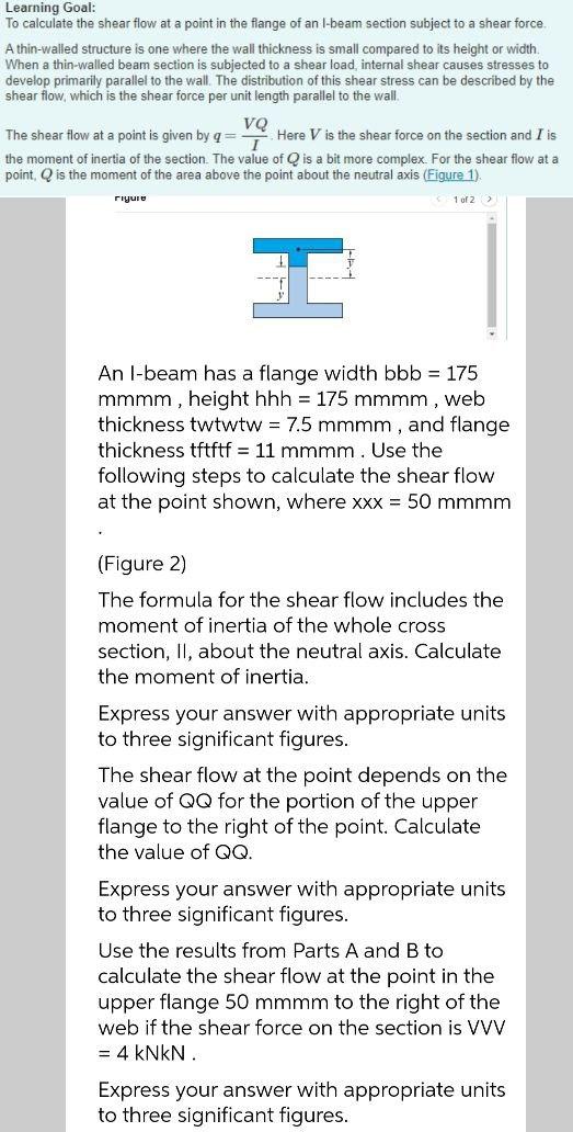 Solved Learning Goal: To calculate the shear flow at a point | Chegg.com