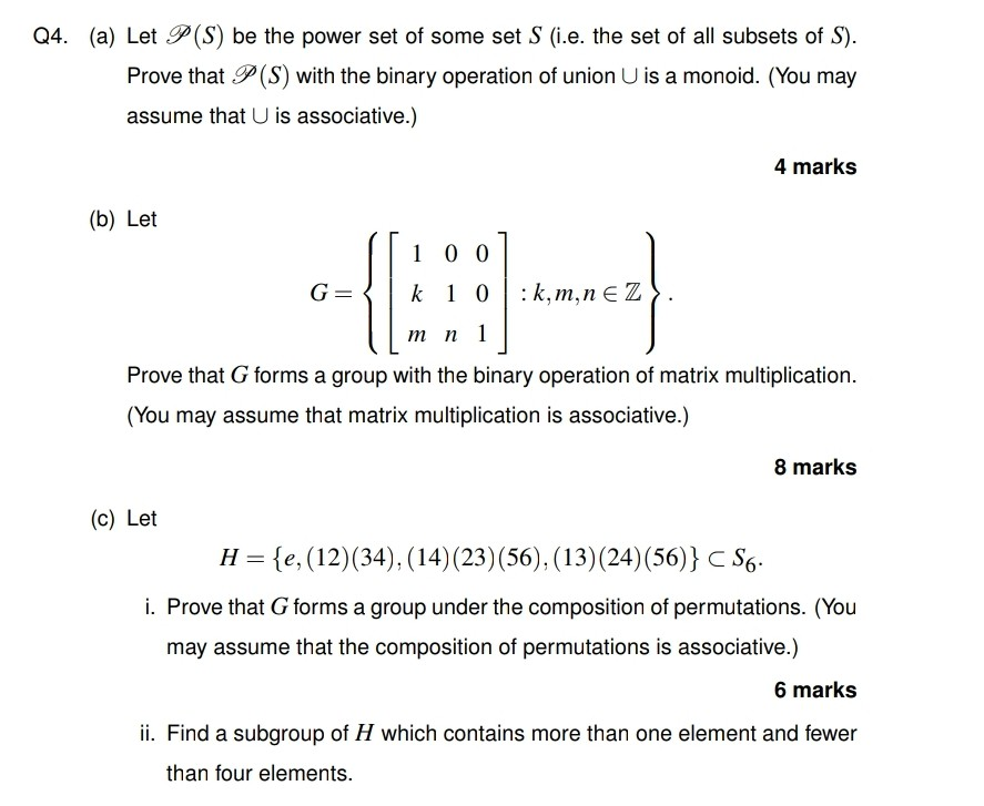 Solved Q4. (a) Let P(S) be the power set of some set S (i.e. | Chegg.com