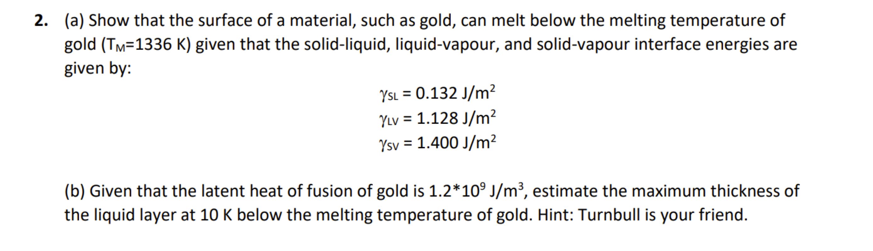 Solved i do not understand what is the three surface energy | Chegg.com