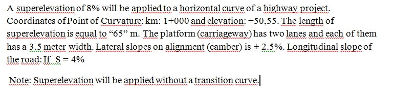 A superelevation of 8% will be applied to a | Chegg.com