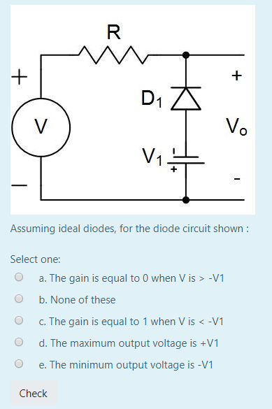 Solved V1 Assuming ideal diodes, for the diode circuit shown | Chegg.com