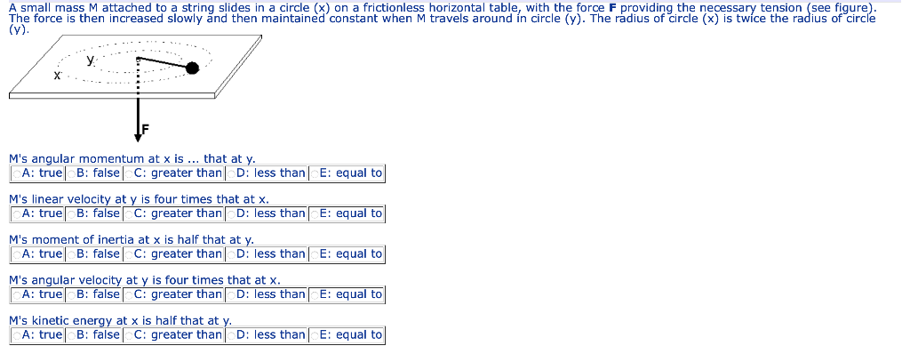 Solved A small mass M attached to a string slides in a | Chegg.com