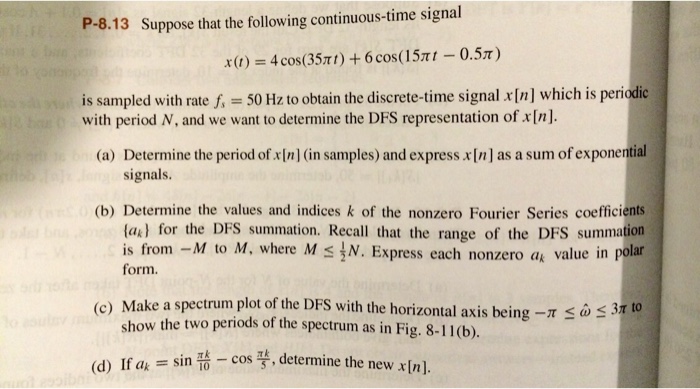 Solved P-8.13 Suppose that the following continuous-time | Chegg.com