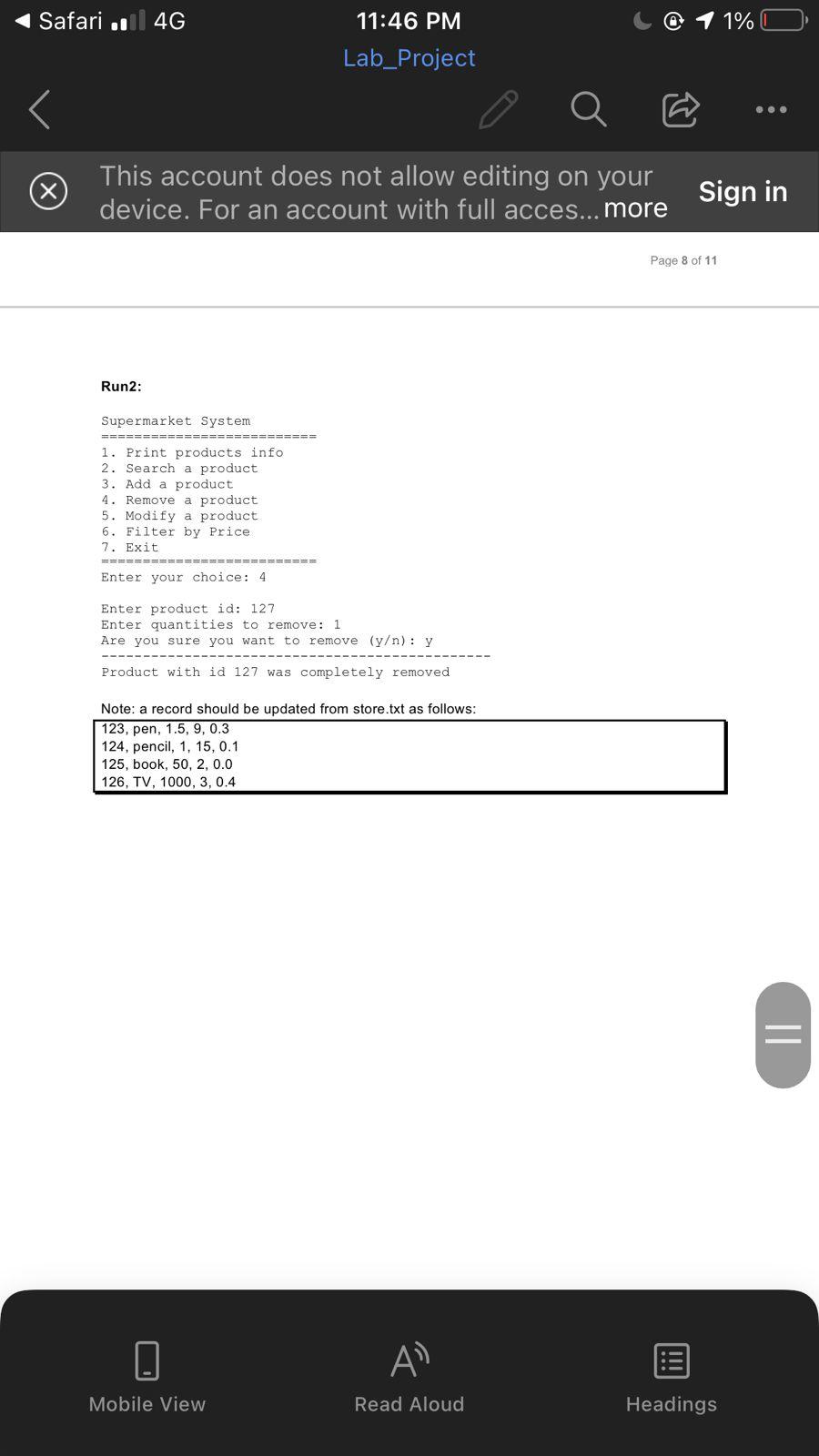 Solved ICS 104 - Lab Project Supermarket System A. | Chegg.com