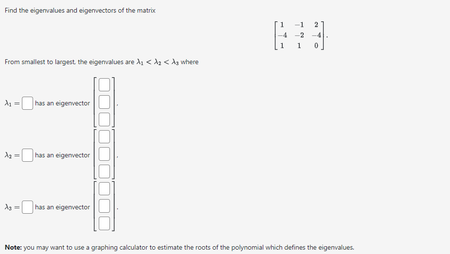 Solved Find the eigenvalues and eigenvectors of the | Chegg.com