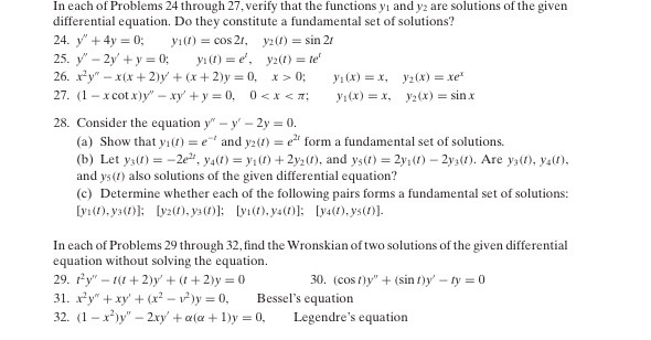 Solved In each of Problems 24 through 27, verify that the | Chegg.com