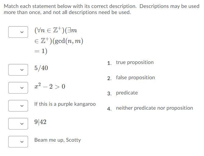 Solved Match each statement below with its correct | Chegg.com