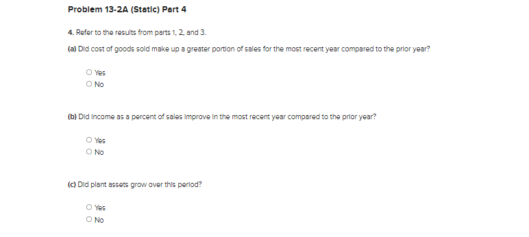 Solved Problem 13-2A (Statle) Retlos, common-slze | Chegg.com