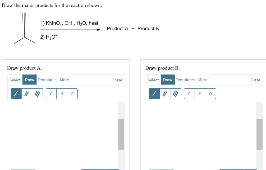 Solved Draw the major products for the reaction shown. | Chegg.com