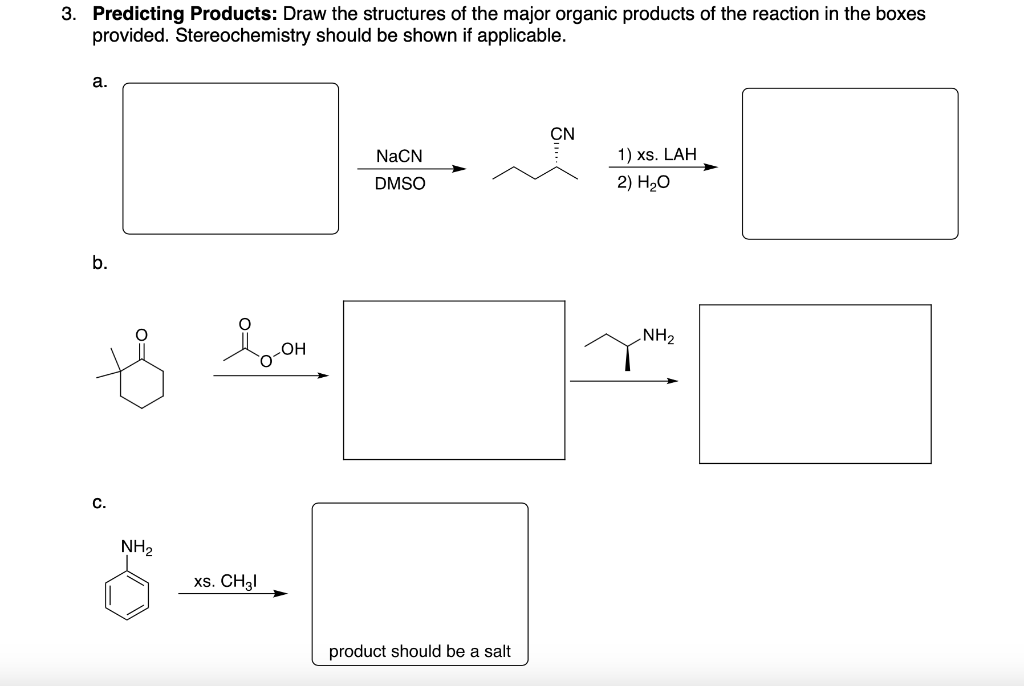 Solved 3. Predicting Products: Draw the structures of the | Chegg.com