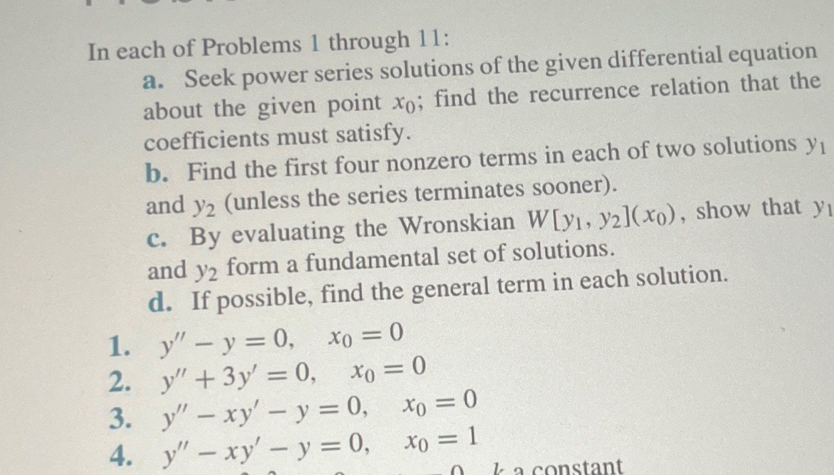Solved In each of Problems 1 through 11: a. Seek power | Chegg.com