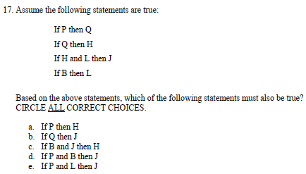 Solved 17. Assume the following statements are true: If P | Chegg.com