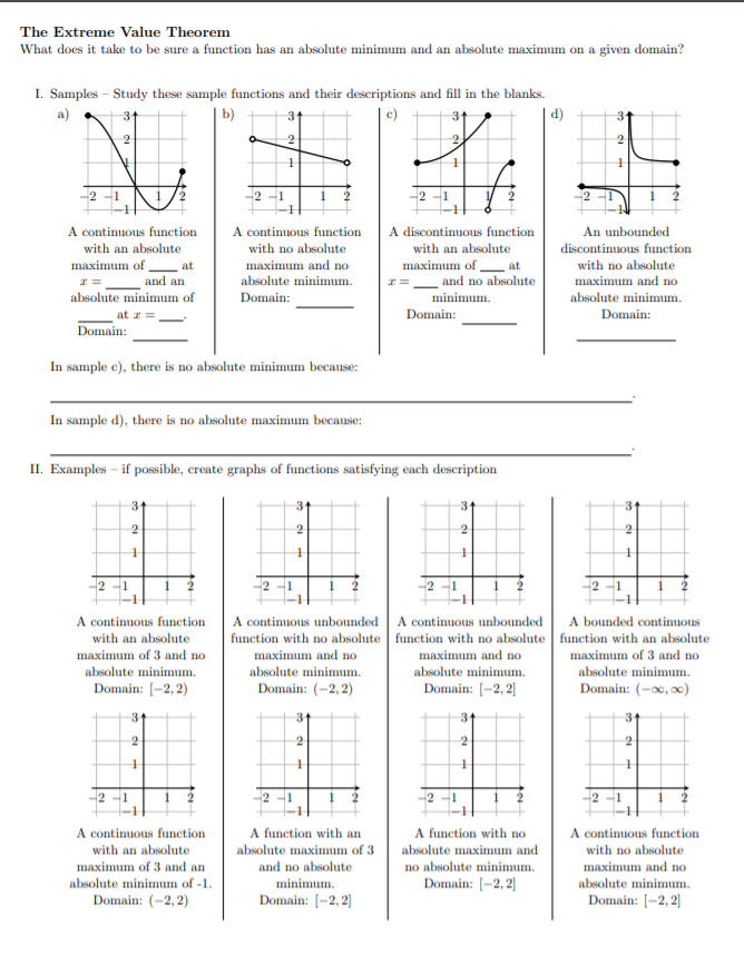 Solved The Extreme Value Theorem What does it take to be | Chegg.com