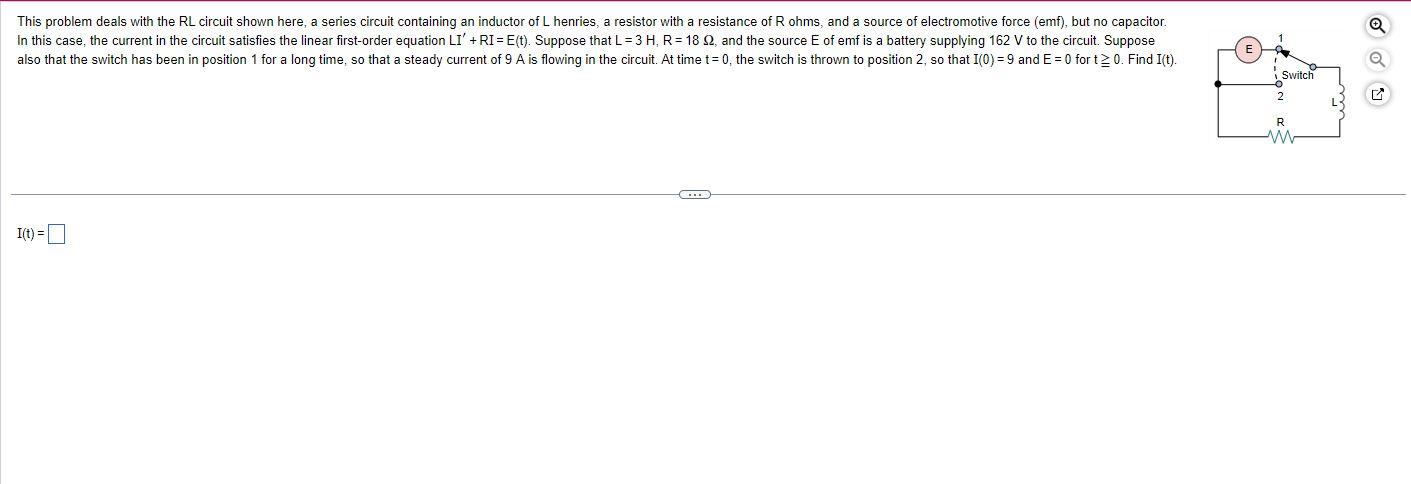 Solved This problem deals with the RL circuit shown here, a | Chegg.com