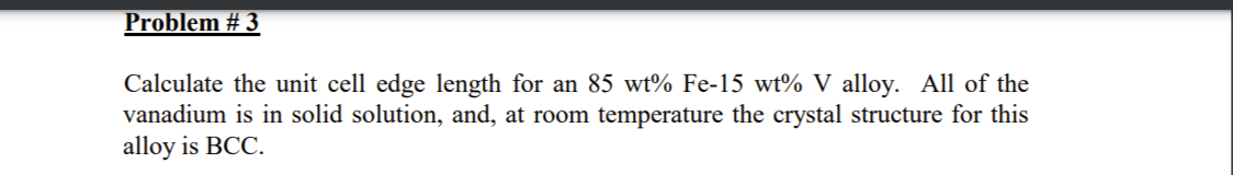 Solved Calculate the unit cell edge length for an | Chegg.com