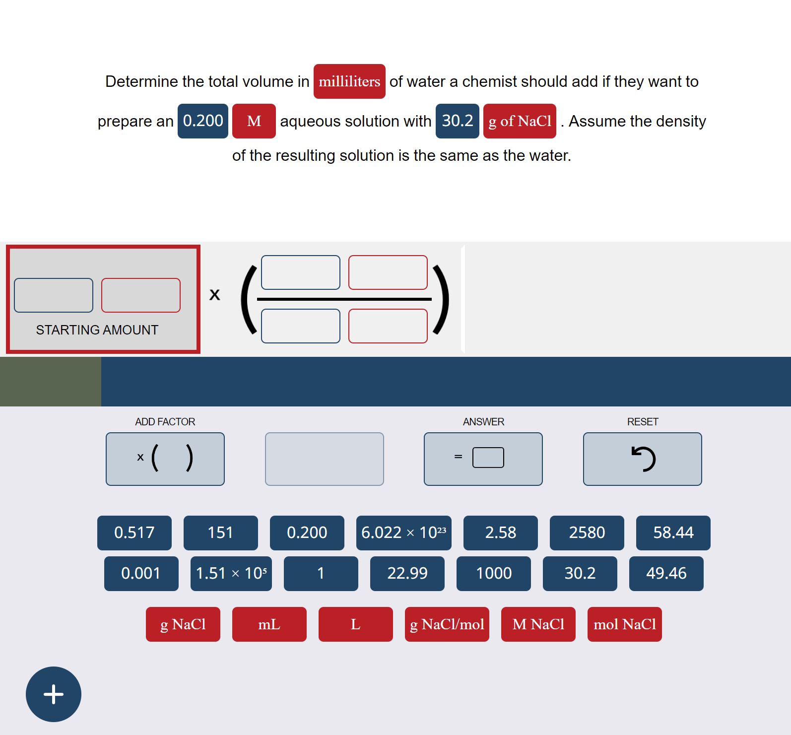 Solved Determine the total volume in of water a chemist | Chegg.com