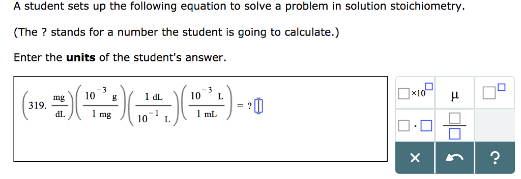 Solved A student sets up the following equation to solve a | Chegg.com