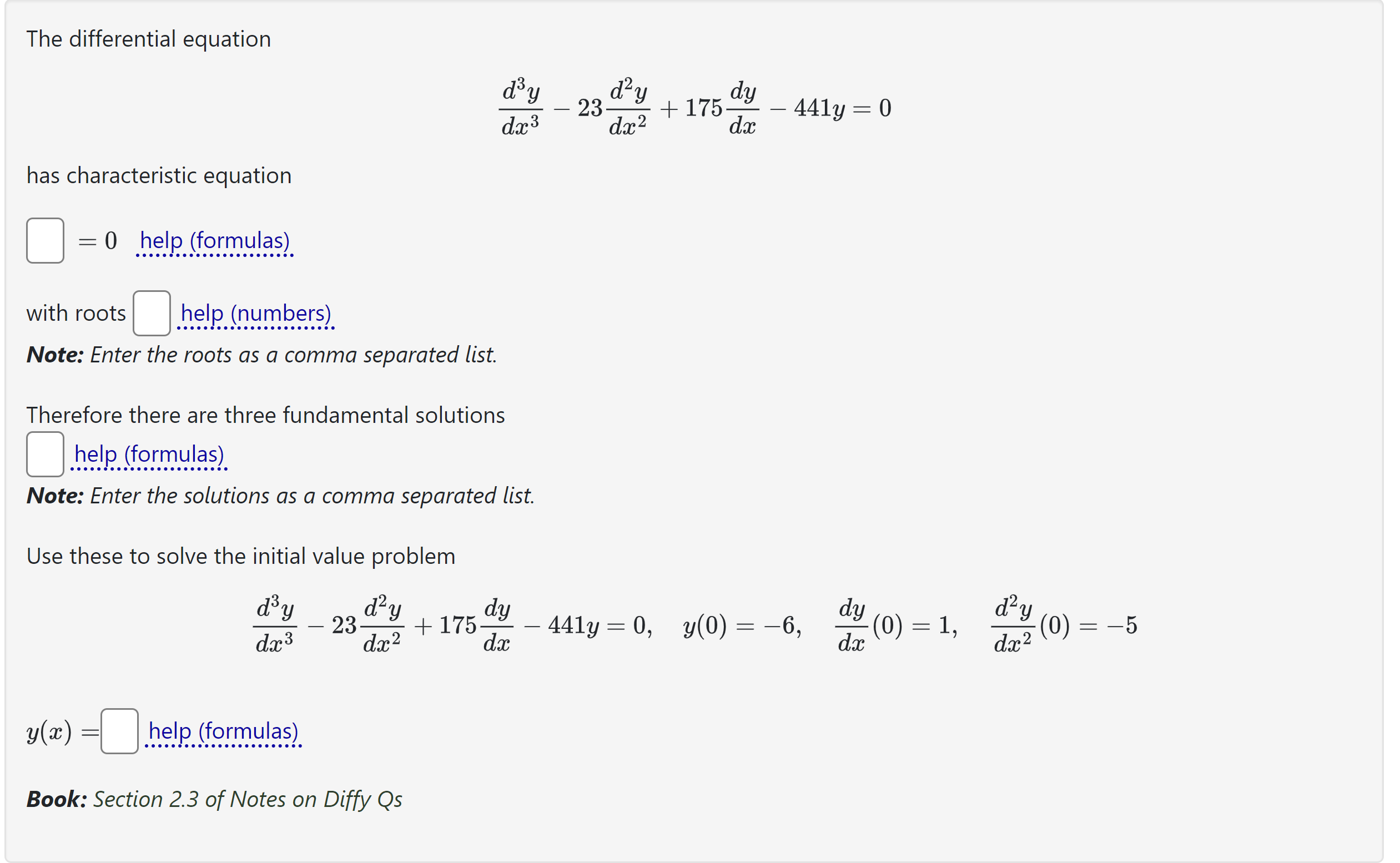 Use these to ﻿solve the initial value | Chegg.com