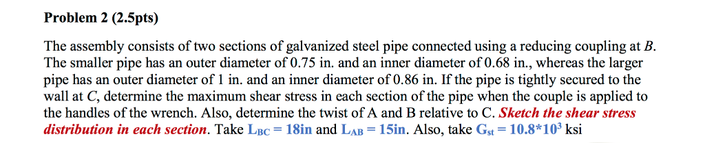 Solved Problem 2 (2.5pts) The assembly consists of two | Chegg.com