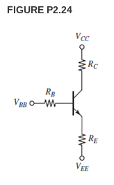 Solved In the circuit of Fig. P2.24 let Rg = Rc =RE = 10 k2, | Chegg.com