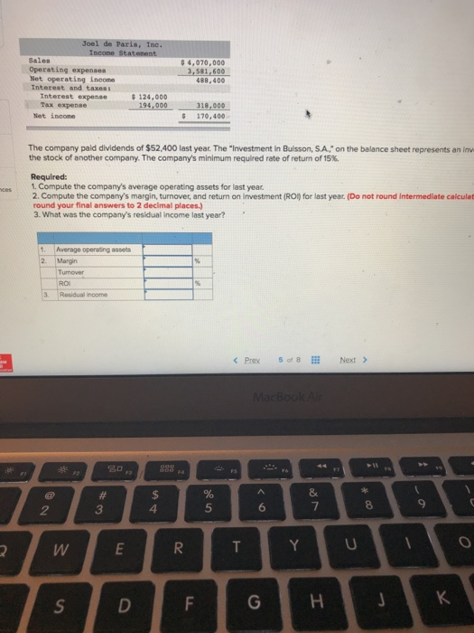 Solved Problem 10-15 Return on Investment (ROI) and Residual | Chegg.com