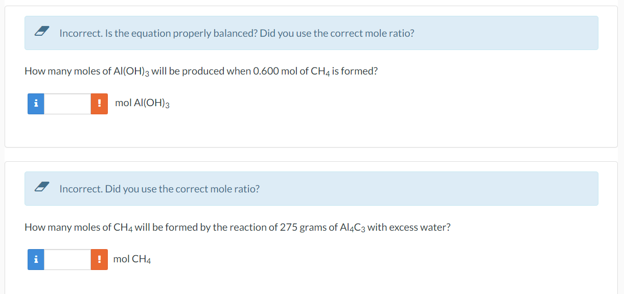 Incorrect. Is the equation properly balanced? Did you | Chegg.com