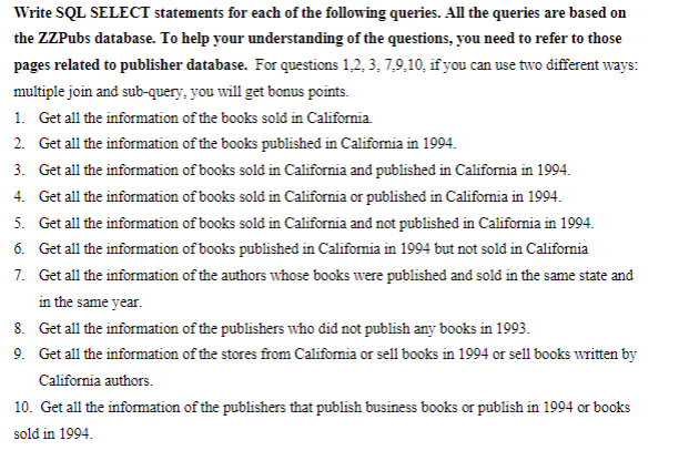 Solved Can you show me how to write SQL Select Statements | Chegg.com