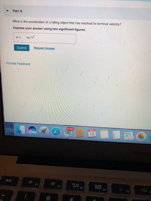 Solved Part A What is the acceleration of a falling object | Chegg.com