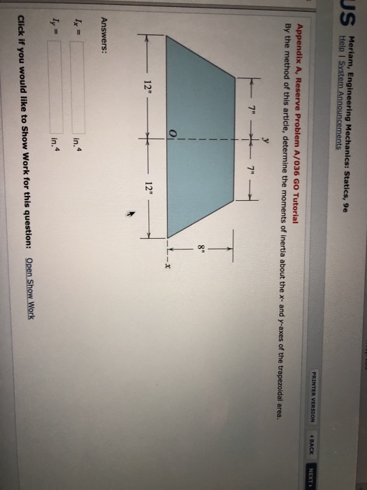Solved Meriam, Engineering Mechanics: Statics, 9e Help I S | Chegg.com