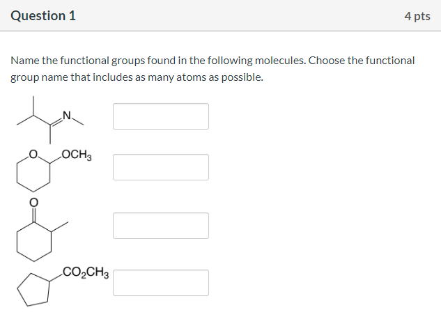 Solved Name the functional groups found in the following | Chegg.com