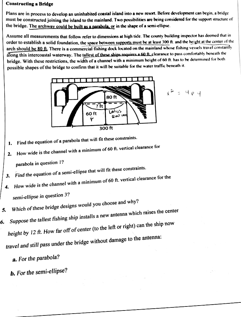 Solved Constructing a Bridge Plans are in process to develop | Chegg.com