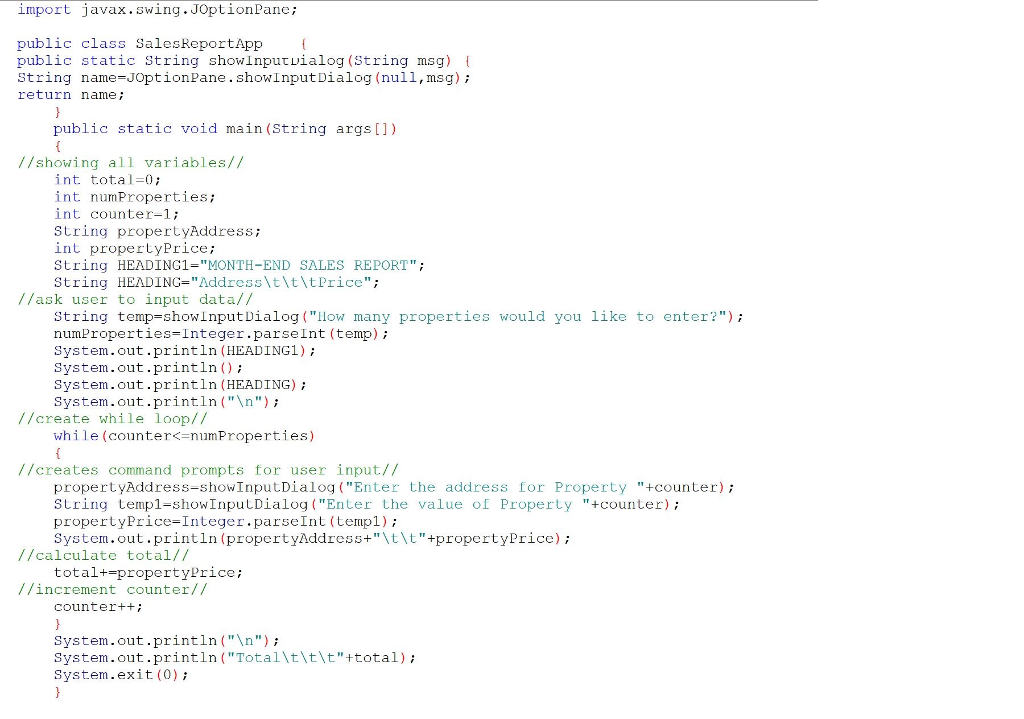 Solved Input dialog box for initial user prompt with good | Chegg.com