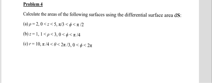 Solved Problem 4 Calculate the areas of the following | Chegg.com