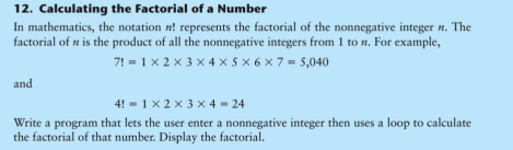 Solved 12. Calculating the Factorial of a Number In | Chegg.com