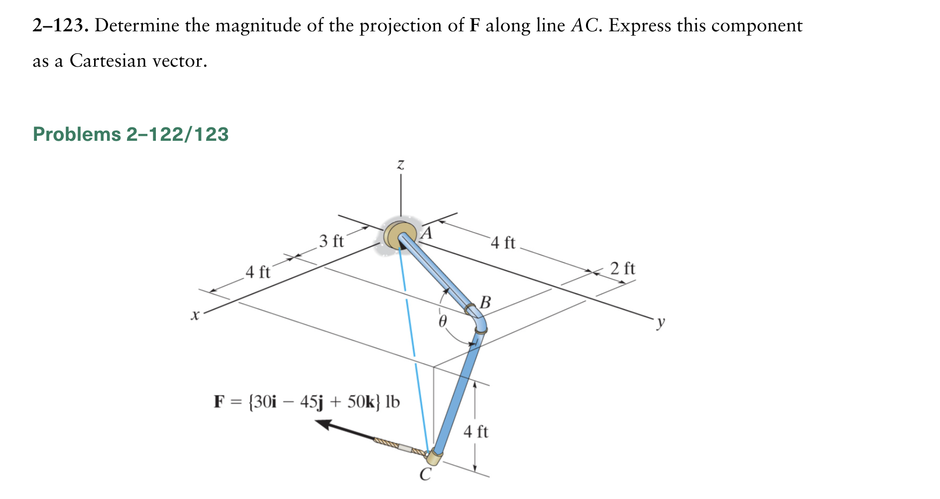 Solved 2 123 determine The Magnitude Of The Projection Of