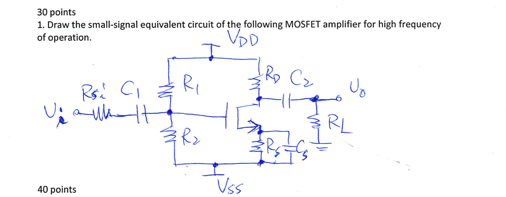 Solved Draw the small signal equivalent circuit of the | Chegg.com