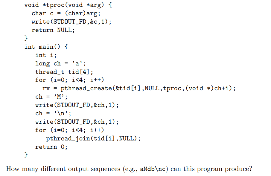 Solved How many different output sequences (e.g., aMdb \ nc) | Chegg.com