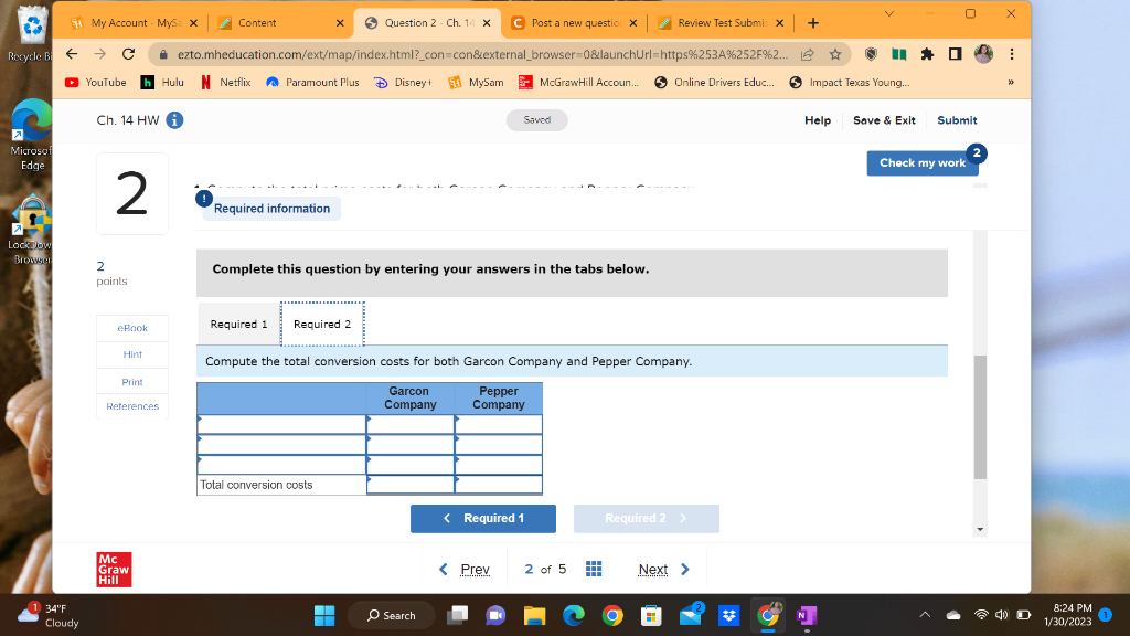 Solved Required information Skip to question [The following | Chegg.com