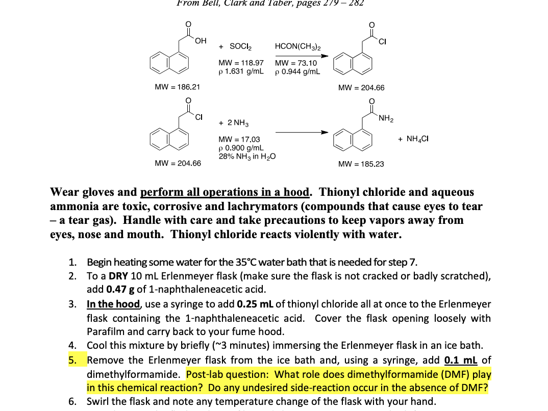 Solved What role does dimethylformamide (DMF) play in this | Chegg.com