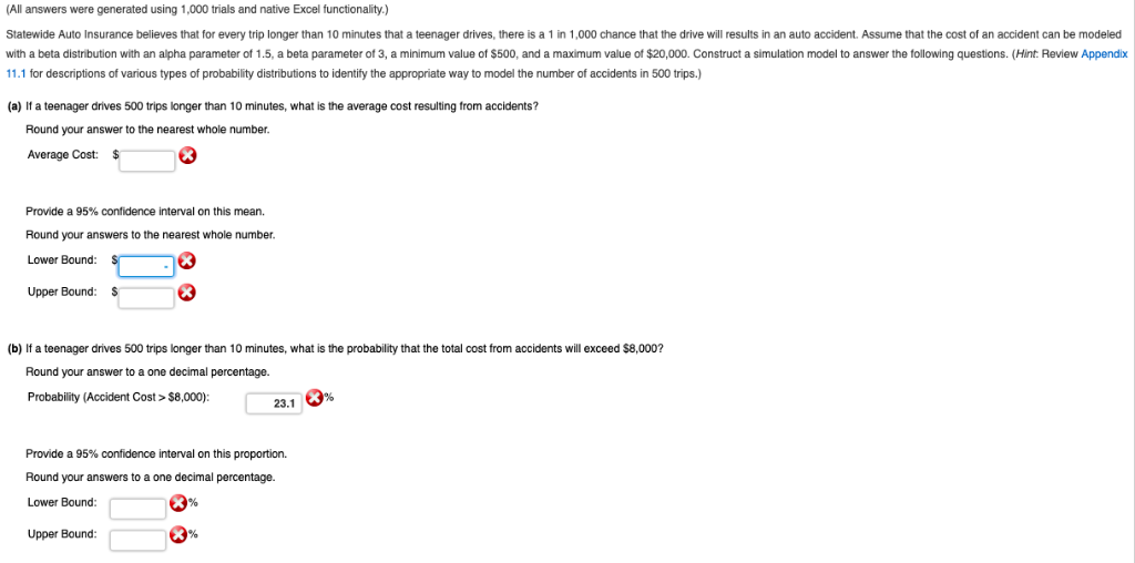 Solved All Answers Were Generated Using 1 000 Trials And