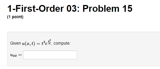 Solved 1 First Order 03 Problem 15 1 Point Given