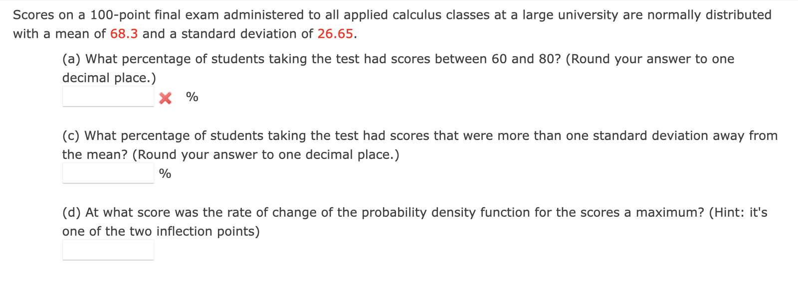 Solved Scores on a 100-point final exam administered to all | Chegg.com