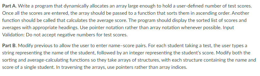 Solved Part A Write A Program That Dynamically Allocates An