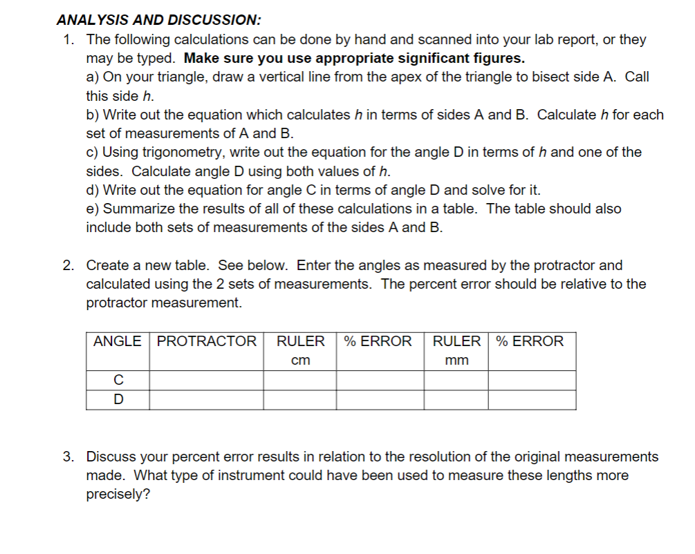 Solved In this exercise, you will be measuring a triangle | Chegg.com