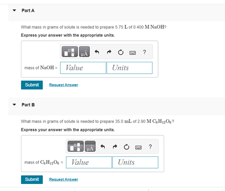 Solved What mass in grams of solute is needed to prepare | Chegg.com