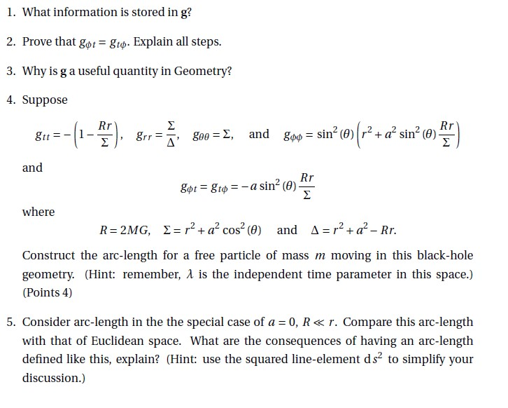 Solved Question 5 The General Theory of Relativity is a | Chegg.com