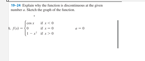 Solved 19-24 ﻿Explain why the function is discontinuous at | Chegg.com