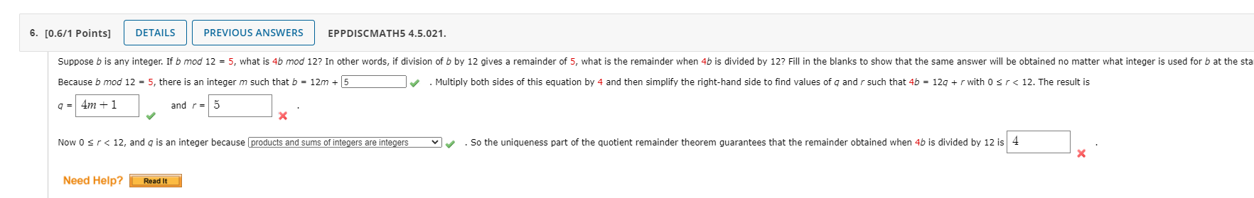Solved 6. [0.6/1 Points] DETAILS PREVIOUS ANSWERS | Chegg.com