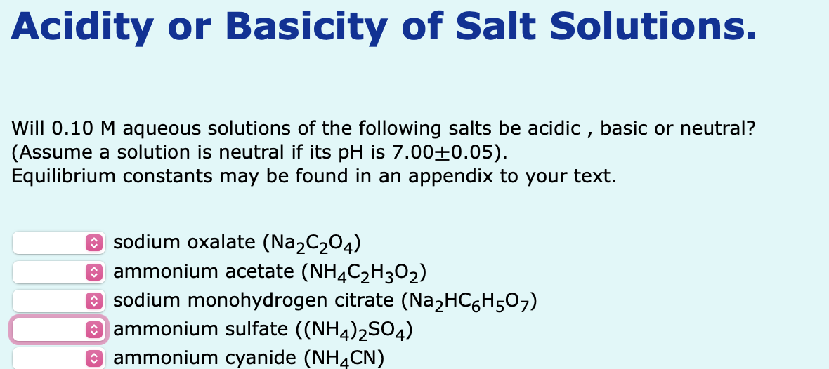 Solved 7.00+-0.05 (Na2C2O4)ammonium acetate | Chegg.com